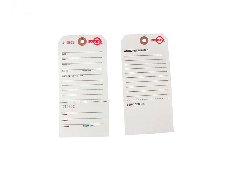 Pack of 100 Rotary Repair Tags Rotary (9087) – Chalmers Industries Inc