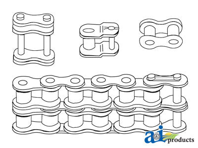 80 Double Roller Chain, 10ft for John Deere SWC80DX10 (RC80DIMP ...